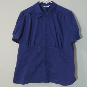 Ricki's | Tops | Rickis 8 Blousr Royal Blue Peplum Office Siren Regency ...